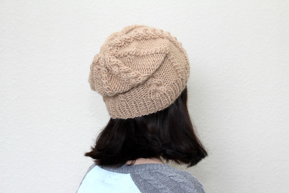 Knitting Pattern Knitting Tutorial Slouchy Hat Knit Hat - Etsy