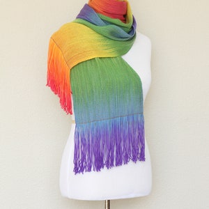 Handwoven Scarf, Rainbow Scarf, Lgbt Scarf in Red Green Blue Purple ...