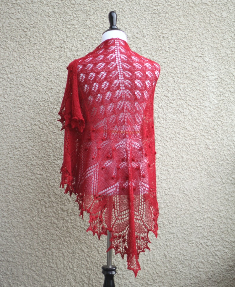 Knitted Shawl in Red Color Wedding Shawl Bridesmaids Shawl - Etsy
