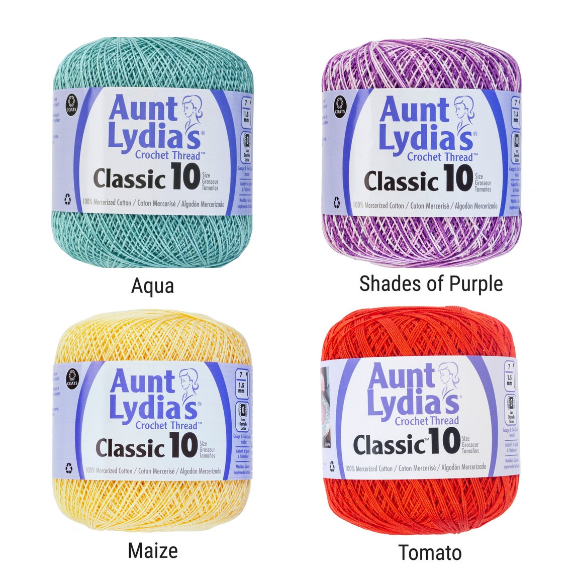 Aunt Lydia's Crochet Thread Crochet Yarn Classic Size 10 | Etsy