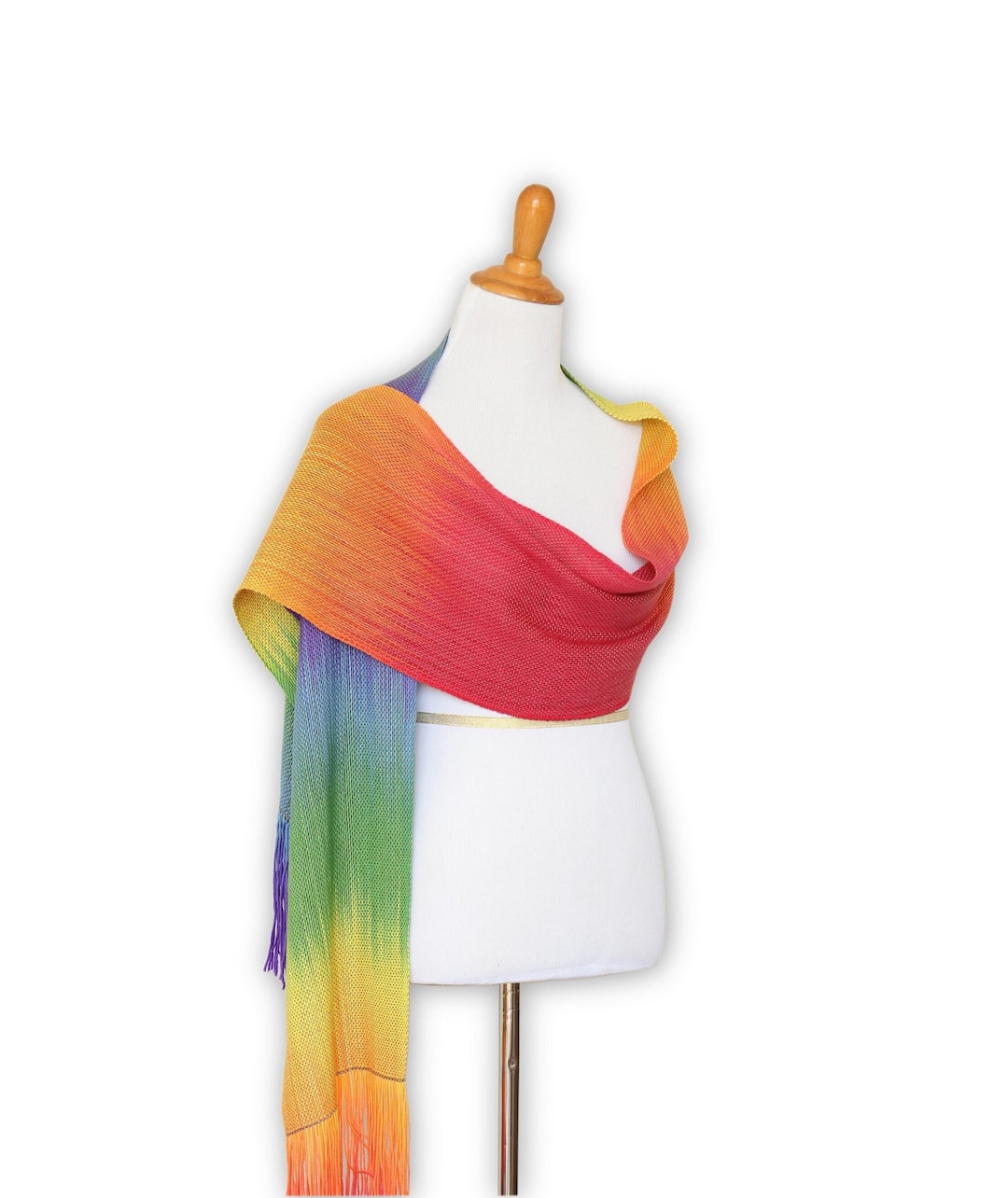 Handwoven Scarf, Rainbow Scarf, Lgbt Scarf in Red Green Blue Purple ...