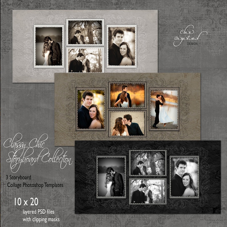 Storyboard Collage Photoshop Templates CLASSY CHIC | Etsy