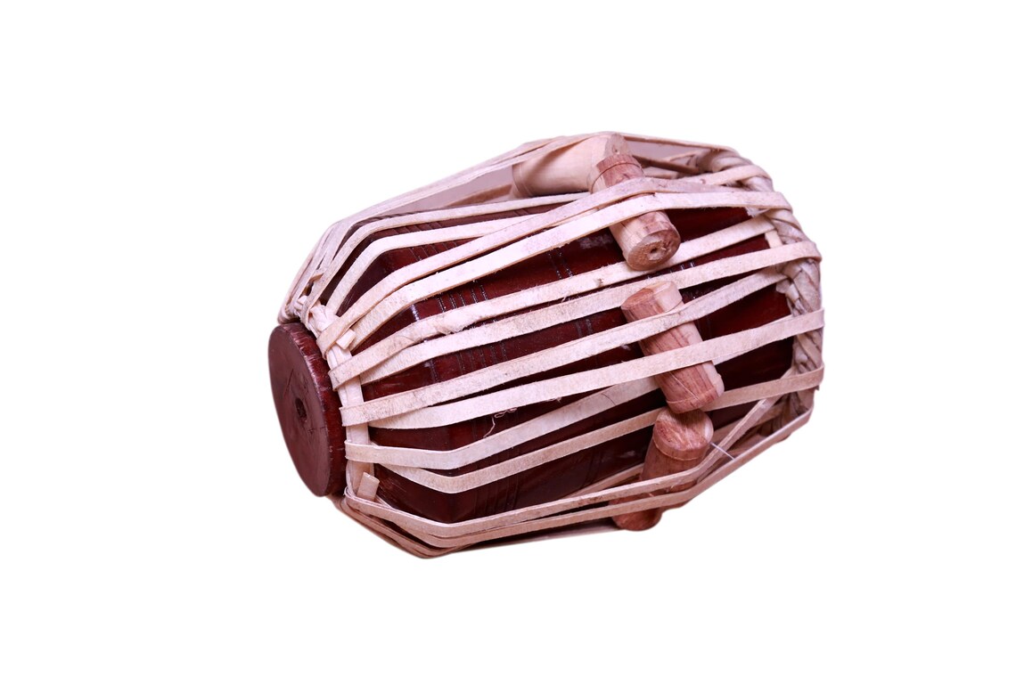 Handmade Teak Wood Tabla Drum Set, Copper Bayan, Indian Percussion With ...