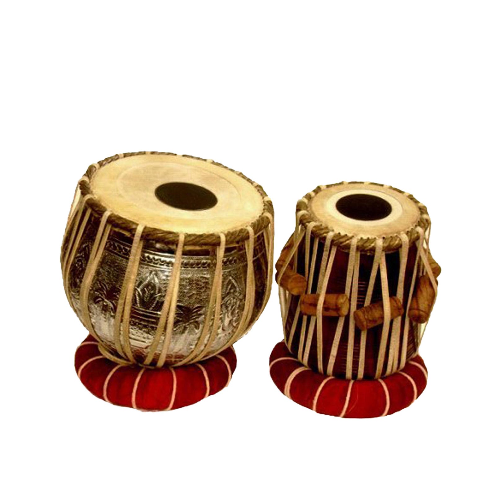 Handmade Teak Wood Tabla Drum Set, Copper Bayan, Indian Percussion With ...
