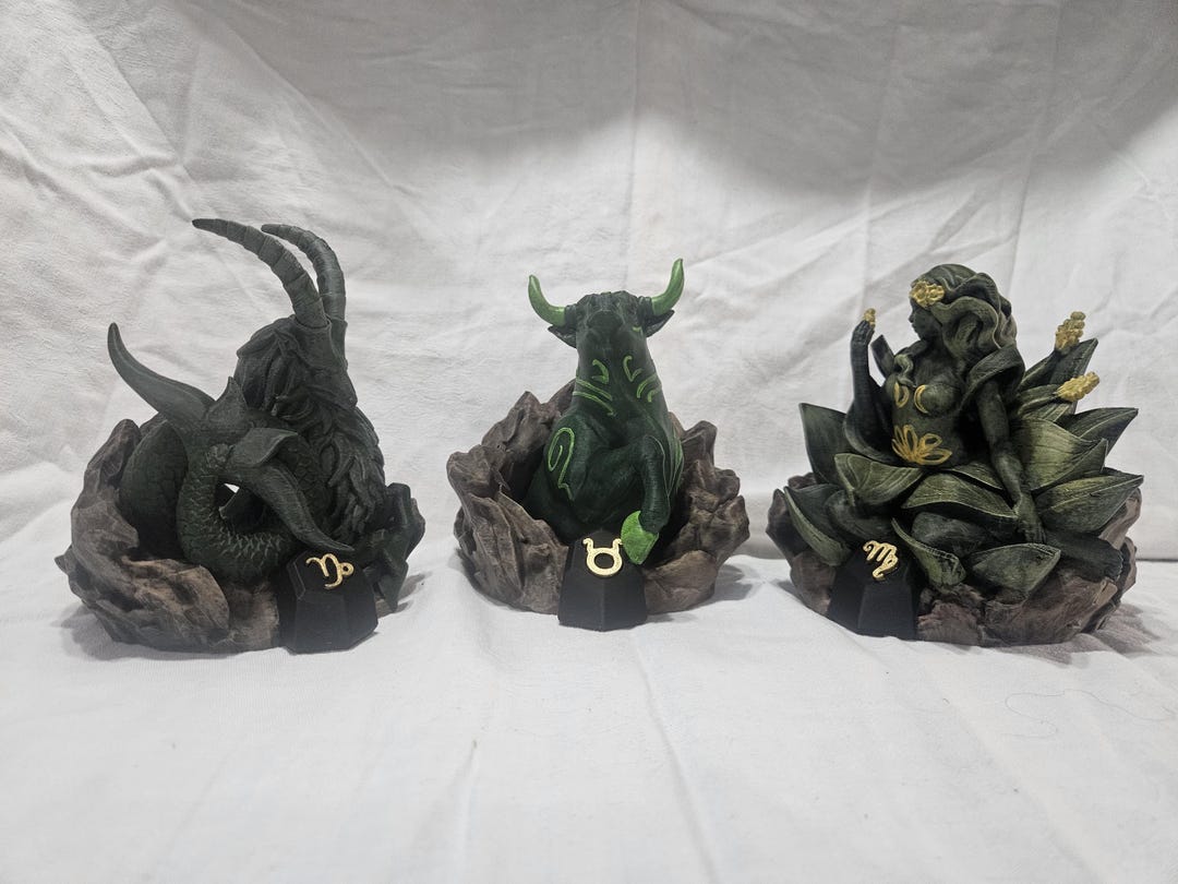 Hand-painted Earth Sign Zodiac Figures - Taurus - Virgo - Capricorn - Etsy