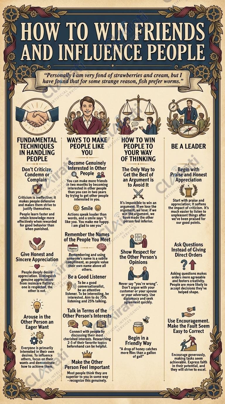 How to Win Friends and Influence People Infographic Poster - Etsy