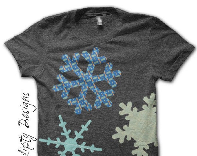 Set of 2 1 Snowflake Snowflakes Snow Winter White Iron on Applique ...