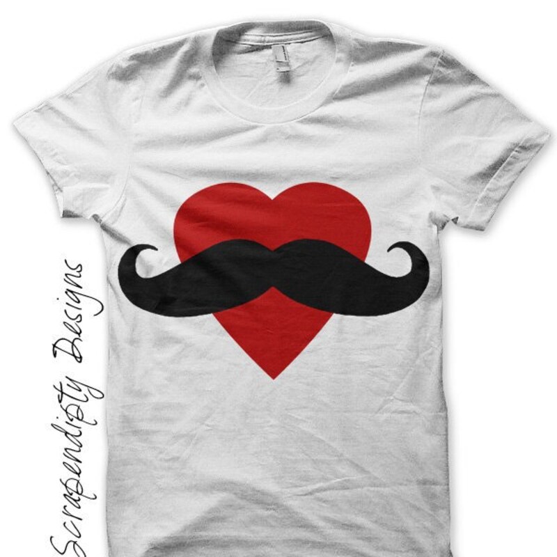 Mustache Heart - Etsy