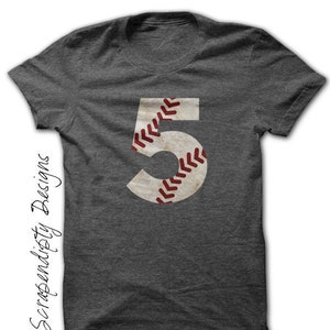 Digital File. Baseball Number Five Shirt Custom Baseball - Etsy