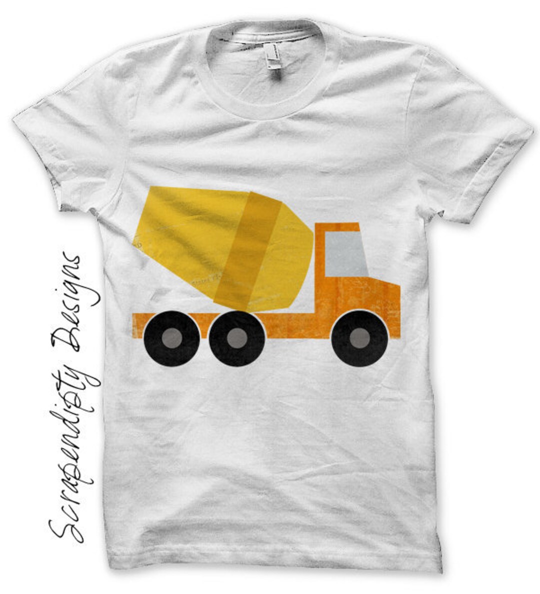 Digital File, Iron on Cement Truck Shirt, Construction Iron on Transfer ...