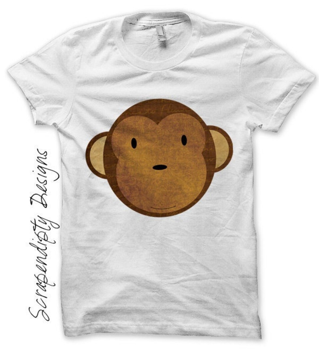 Digital File, Monkey Iron on Shirt, Animal Iron on Transfer, Kids ...