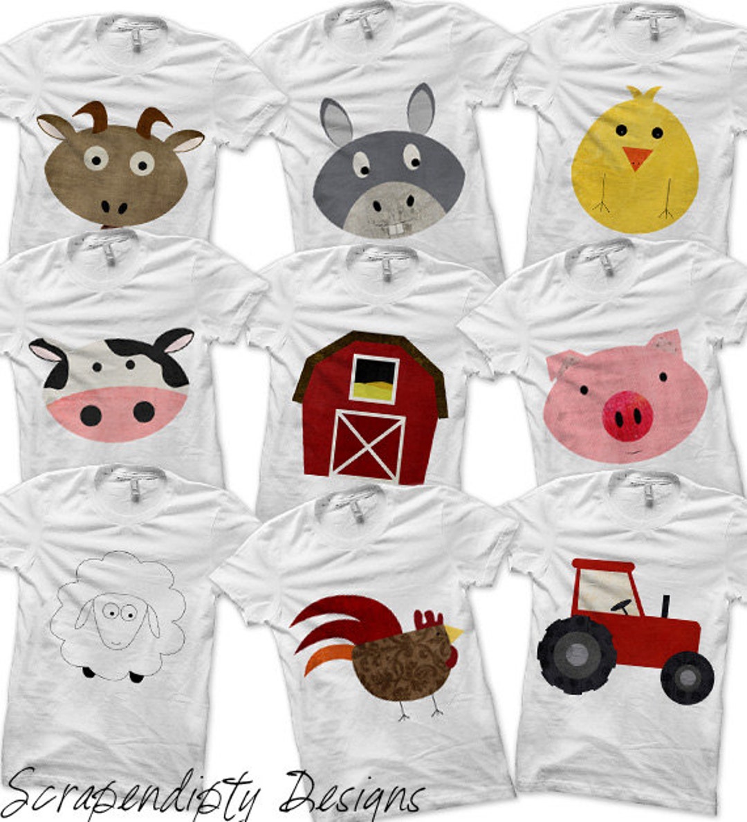 Digital File, Farm Bundle Pack, Iron on Shirt Digital, Pig Shirt ...