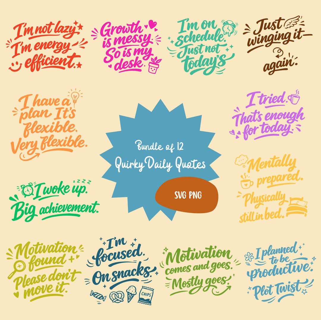 Funny Sarcastic Quotes SVG Bundle: Relatable Humor Designs (digital ...