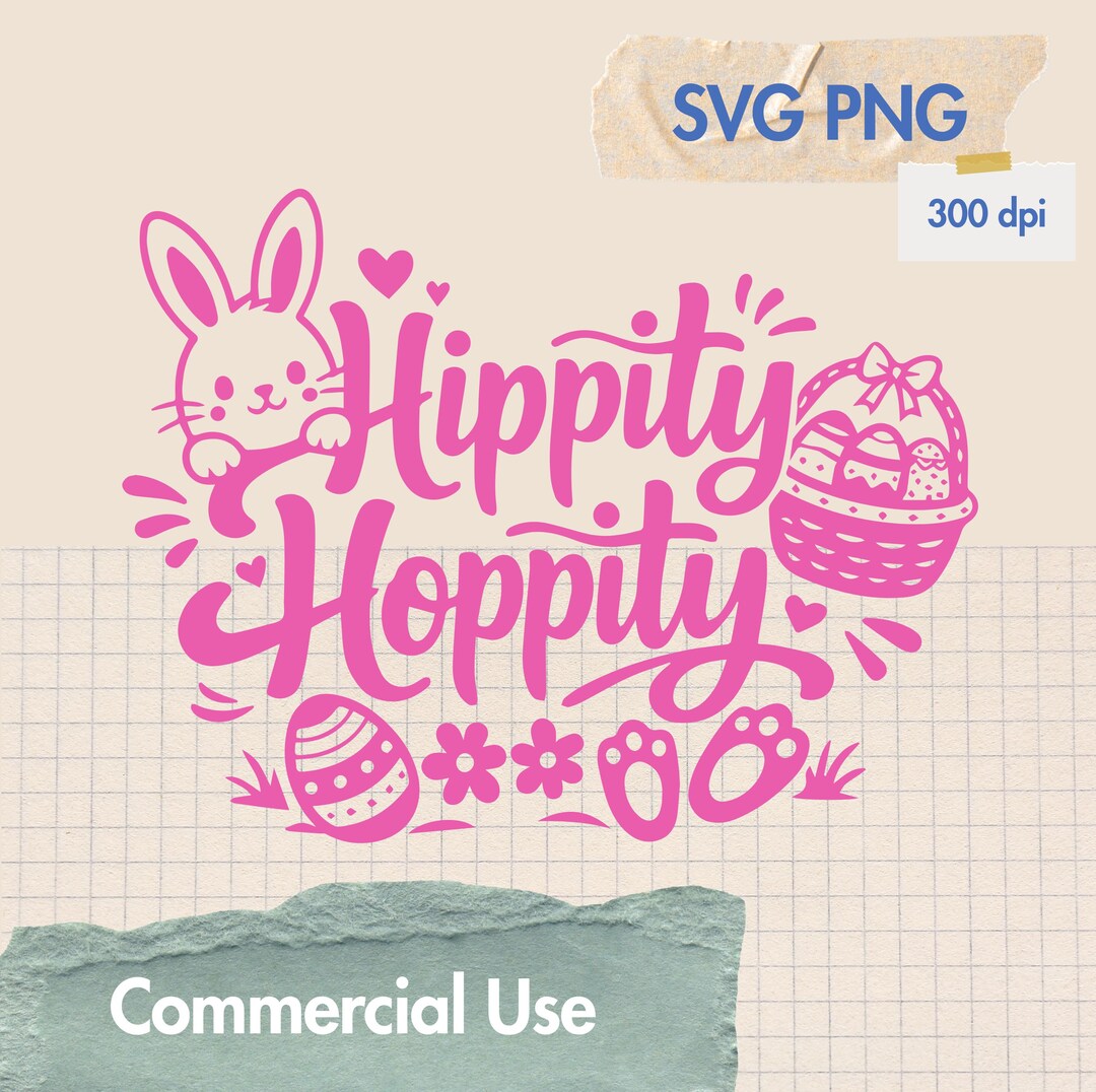 Hippity Hoppity Easter Bunny SVG for Cricut Kids Easter Shirt Cute ...