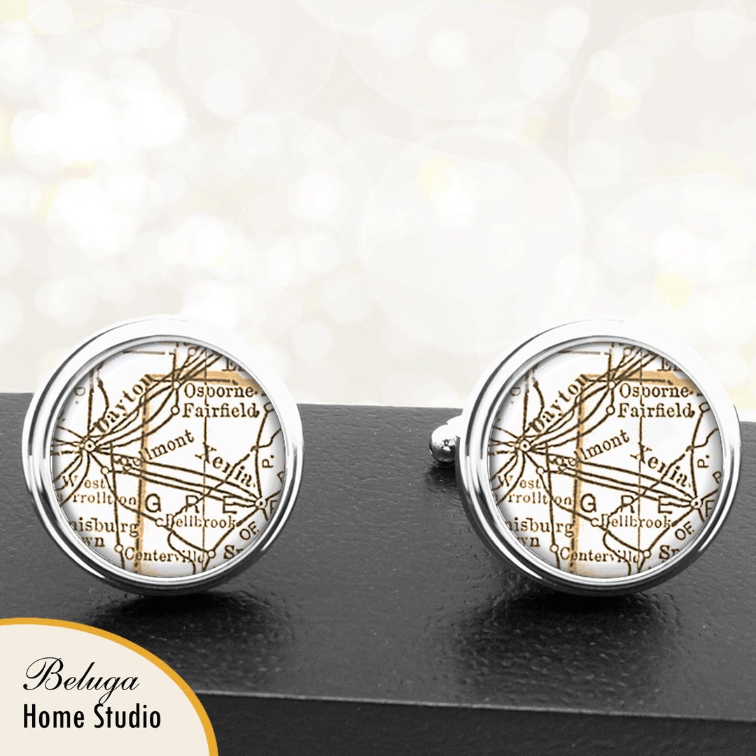 Map Cufflinks Dayton Ohio Handmade Cuff Links City State Maps OH ...