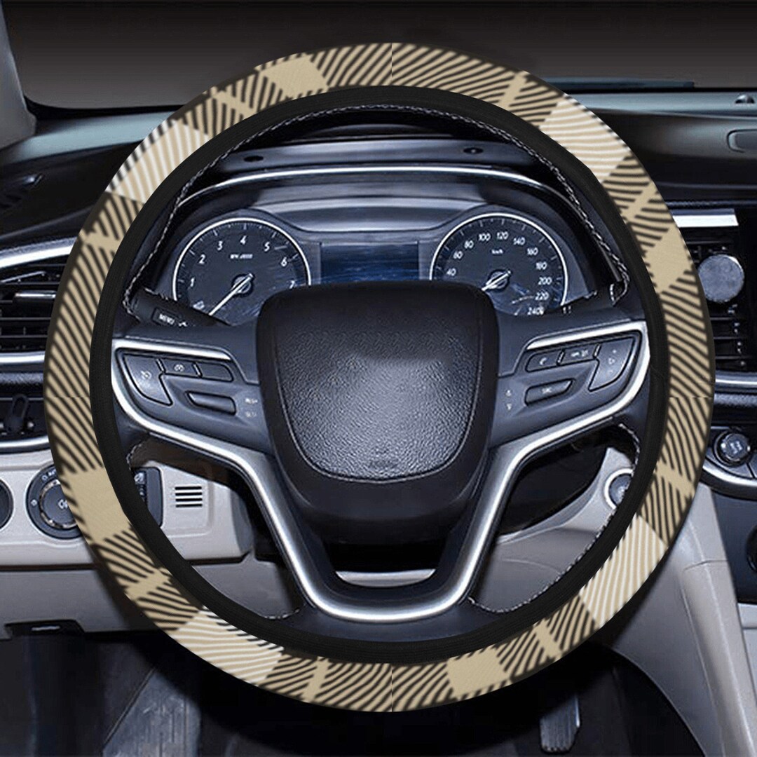 Brown Plaid Steering Wheel Cover / Vehicle Accessories / Automobile ...