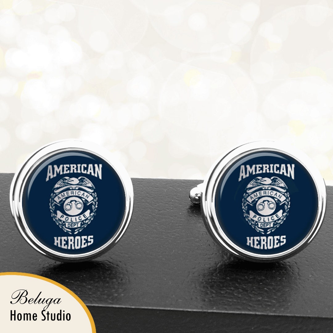 American Heroes Police Shield Cufflinks Handmade Cuff Links for Cops ...