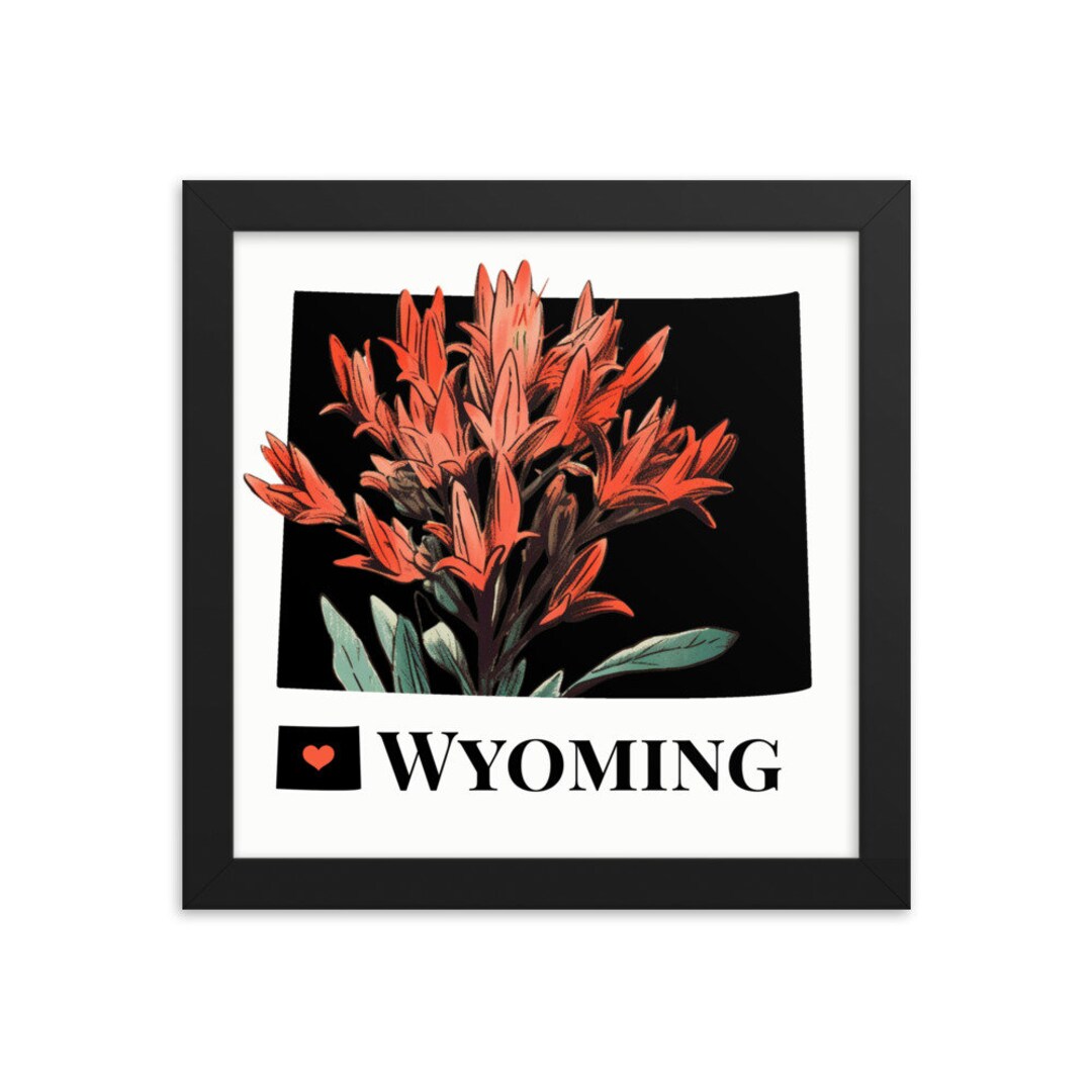 Wyoming Art Print, State Flower, Indian Paintbrush, Framed Print, WY ...