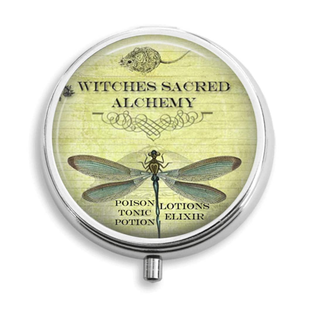 Pill Box Pill Case Witches Sacred Alchemy With Dragonfly and Rat Pill ...