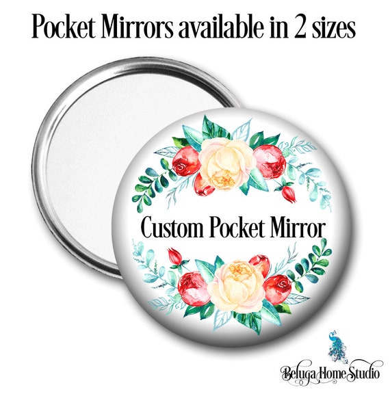 Custom Pocket Mirror With Your Photo Logo Artwork or Any | Etsy