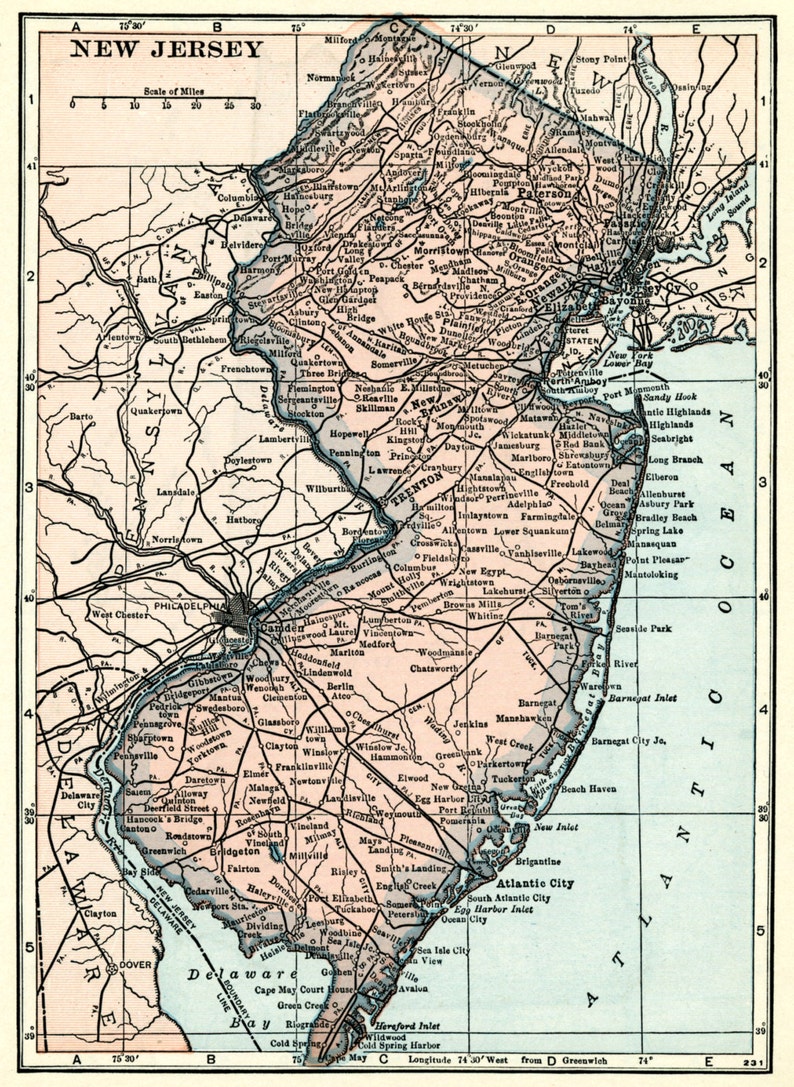 Spring Lake NJ Map Cufflinks / Jersey Shore Handmade Cuff | Etsy