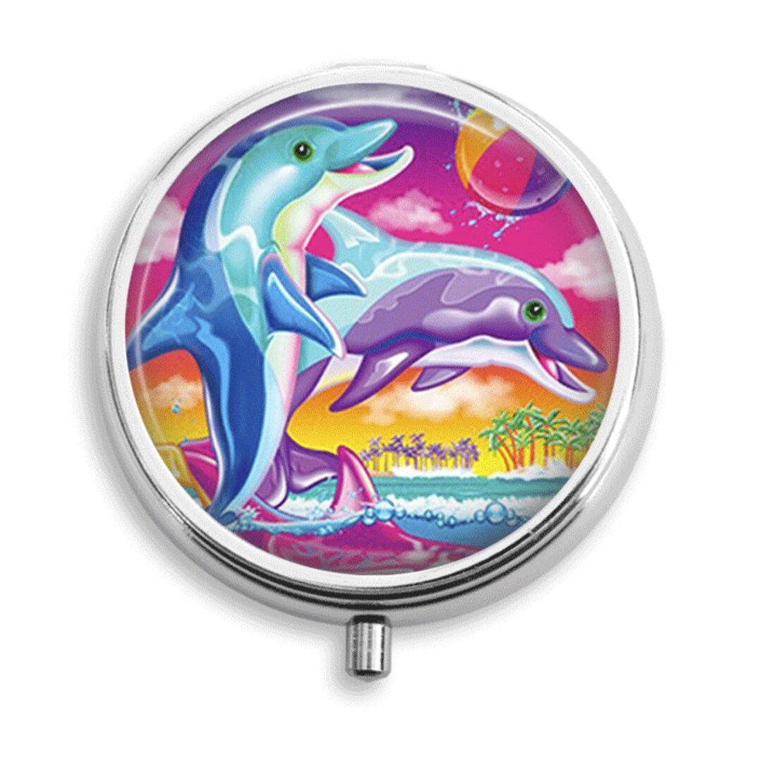 Pill Box Pill Case Colorful Dolphins Pill Holder Pill Container Trinket ...