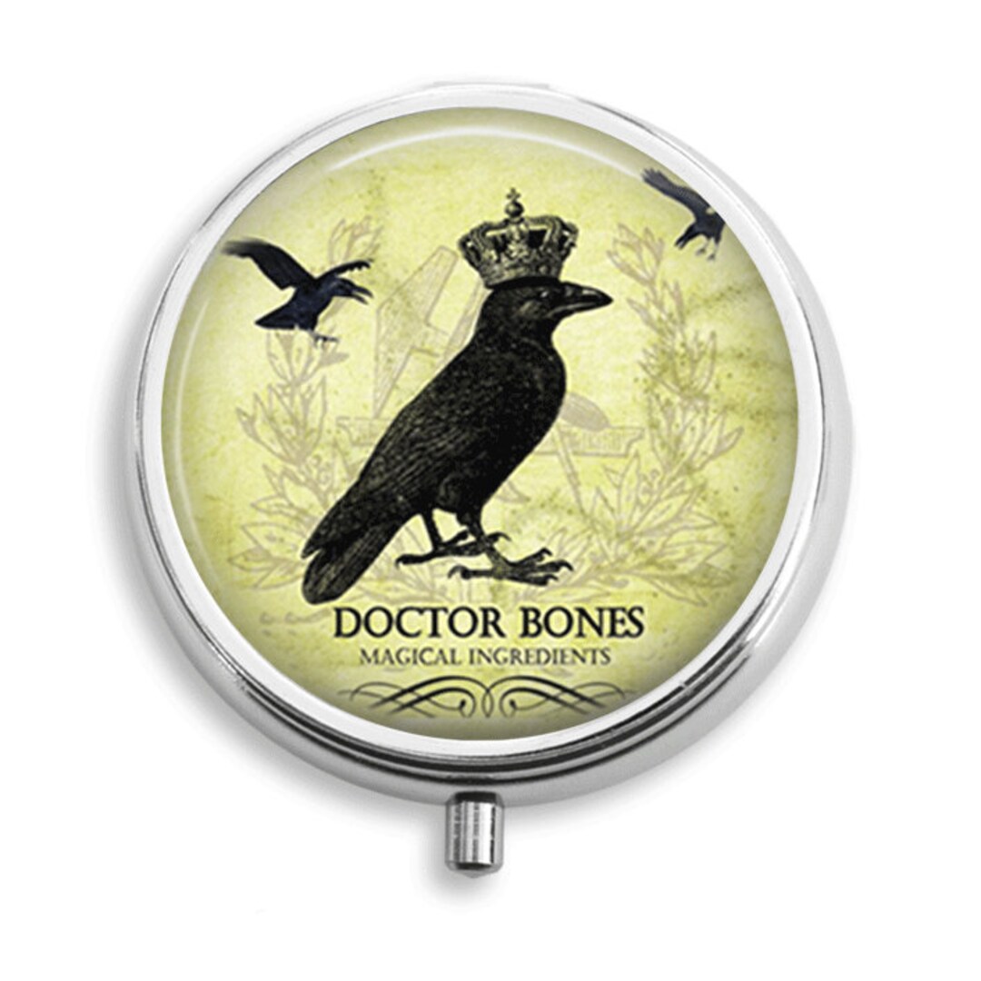 Doctor Bones Crow With Crown Pill Box Pill Case Pill Holder Pill ...