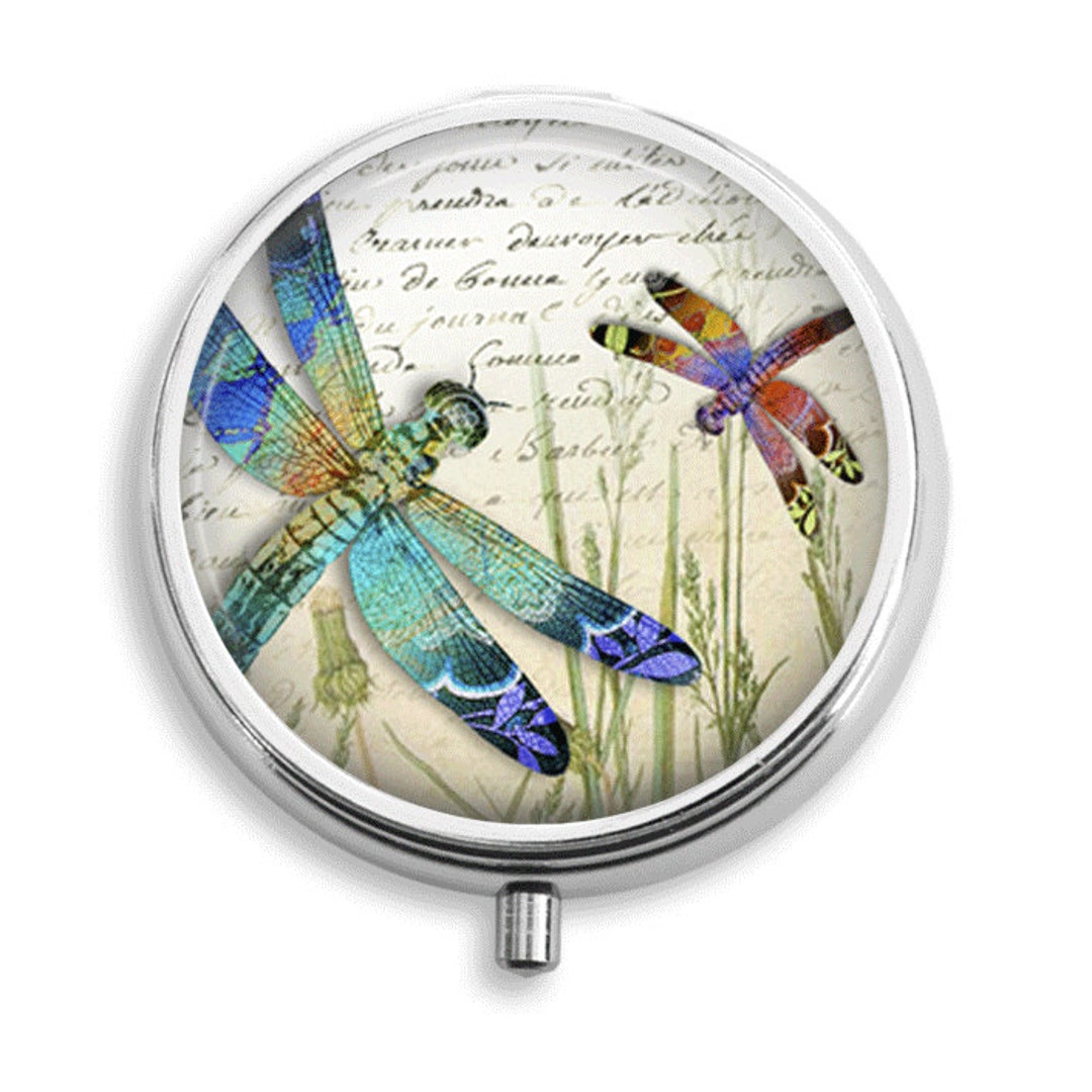 Pill Case Dragonflies in the Meadow Case Trinket Box Vitamin Holder ...