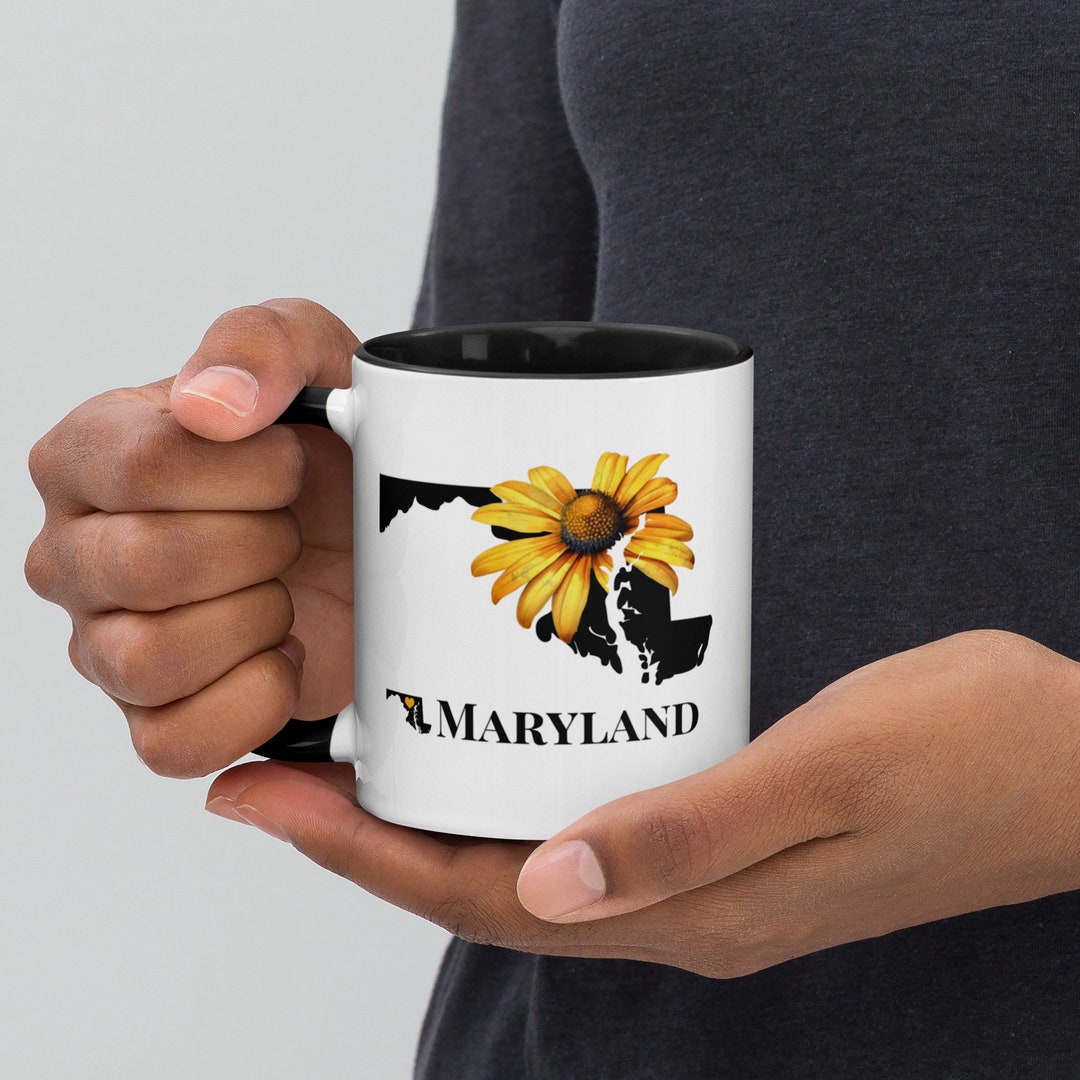 Maryland Coffee Mug, Color Inside, MD State Flower, Black Eyed Susan ...