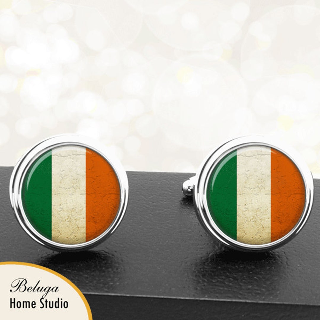 Irish Flag Cufflinks Country of Ireland Handmade Cuff Links - Etsy