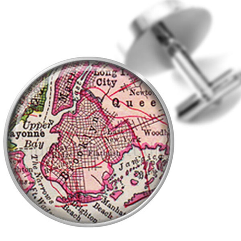 Map Cufflinks Brooklyn New York Custom Maps Groomsmen Wedding Party ...