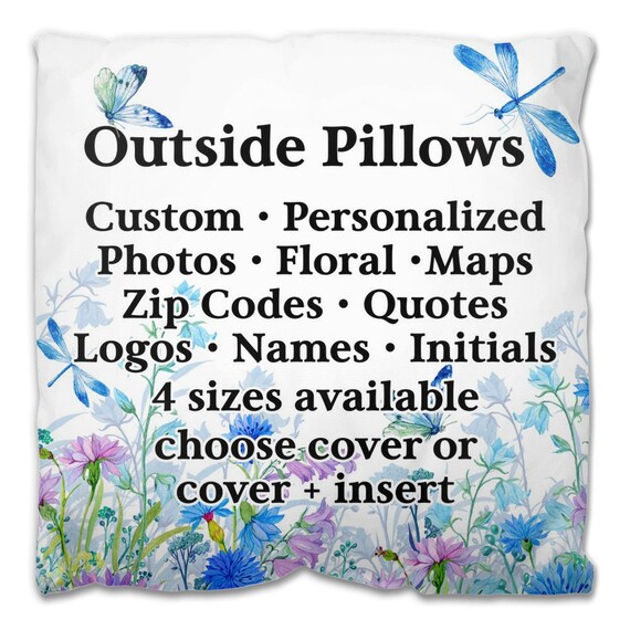 Custom Outdoor Pillows / 4 Sizes To Choose From / Select Cover | Etsy