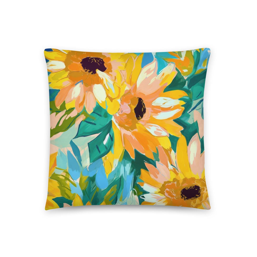 Sunflower Impressions Floral Pillow / Summer Flowers / Home Decor ...