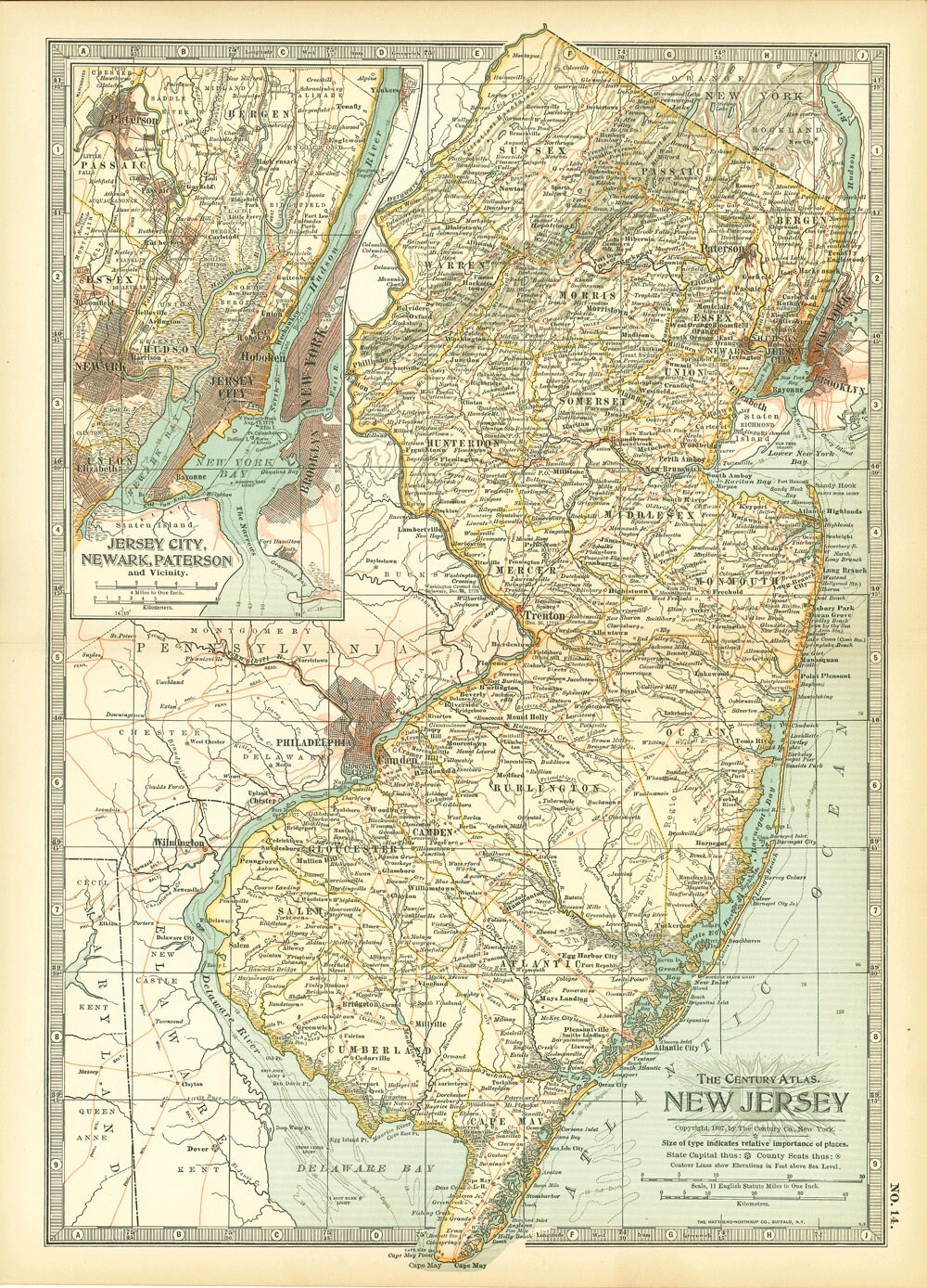 Red Bank Long Branch Freehold NJ Custom Map Pillow / New Jersey Throw ...