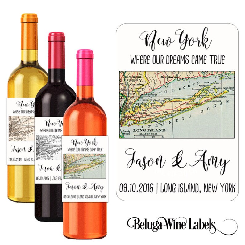Custom Wine Labels / Custom Map Stickers / Wedding Labels ...