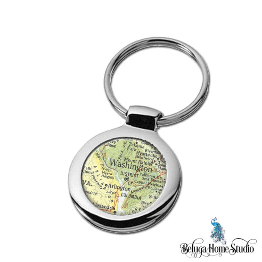 Map Keychain Washington DC District of Columbia Key Ring Fob - Etsy