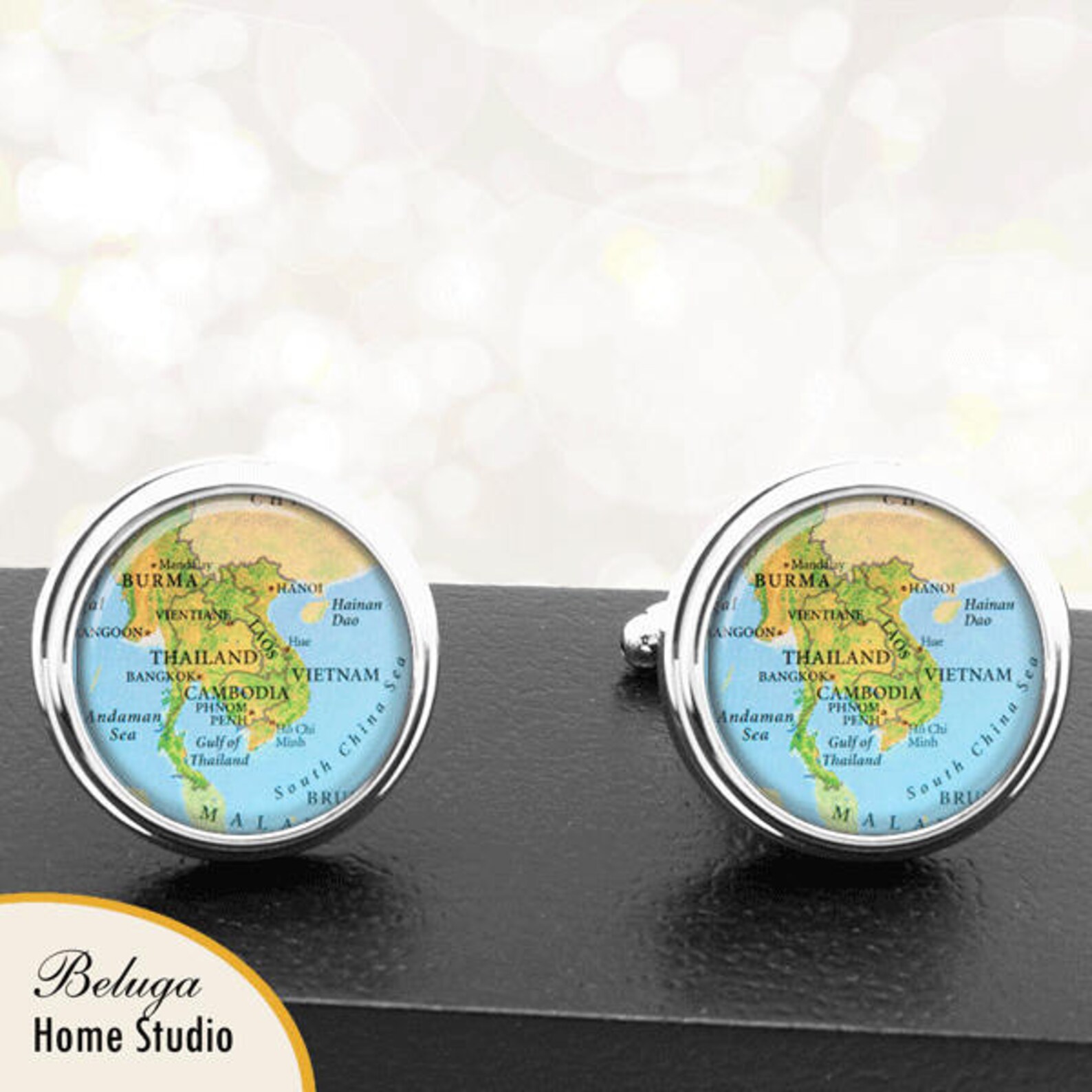Map Cufflinks Country of Thailand Vietnam and Cambodia Cuff - Etsy