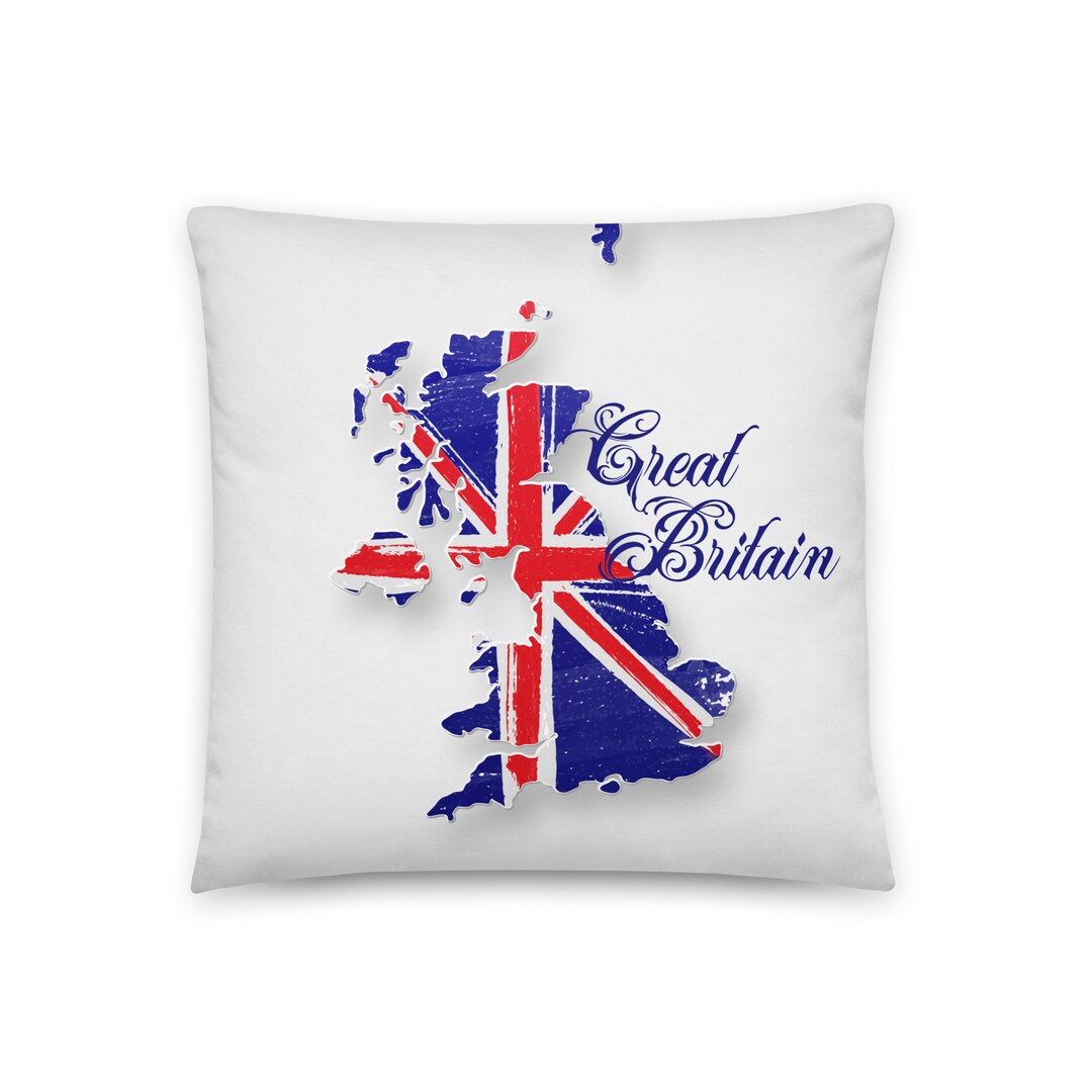 Great Britain Pillow With British Flag / New Home Gift / Decorator ...