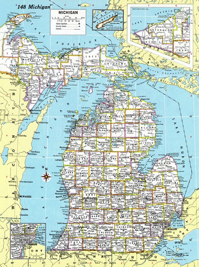 Michigan Map Bracelet / St Clair Shores Lake St Clair MI / | Etsy