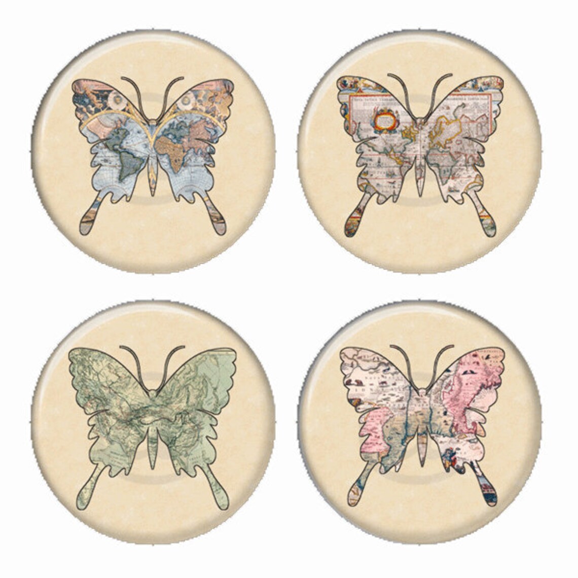 Pill Box Pill Case Pretty Butterfly Maps Pill Container - Etsy