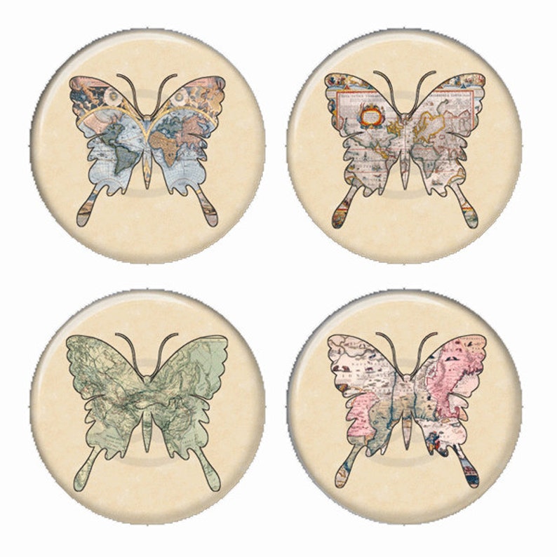 Pill Box Pill Case Pretty Butterfly Maps Pill Container - Etsy