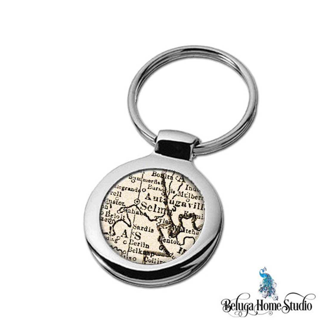 Map Keychain Selma Alabama Key Ring Fob - Etsy