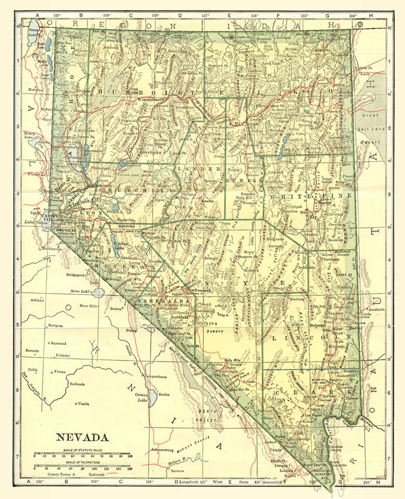 Nevada Map Bracelet / Virginia City NV / Custom Map Charm - Etsy