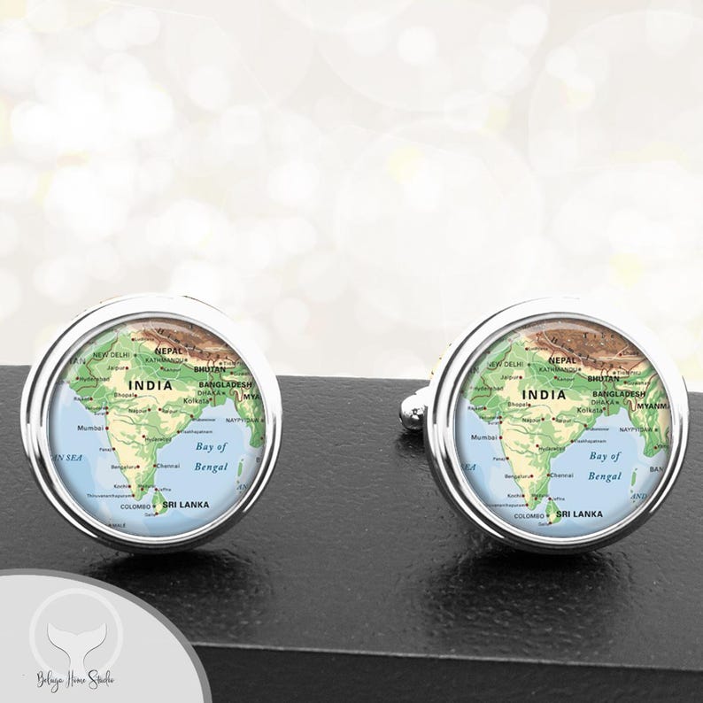 India Map Cufflinks, Cities & Countries, Cuff Links Groomsmen Weddings ...