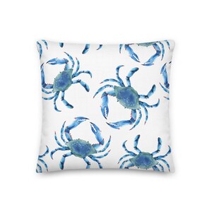 Custom Pillows / Blue Crabs / Decorative Pillow / Home Decor / Throw ...