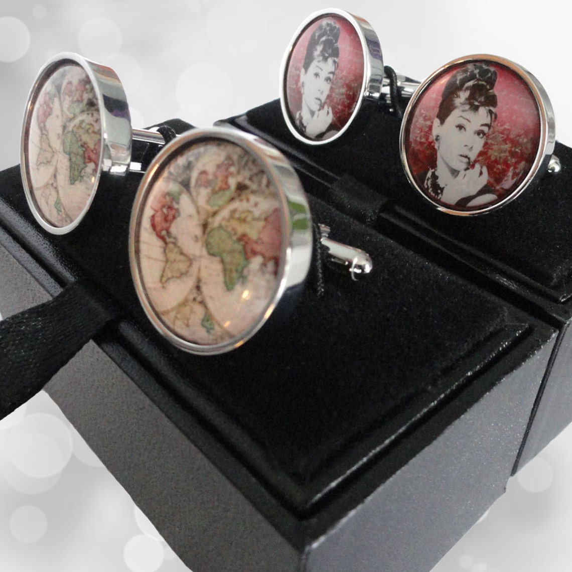 Red White Blue Patriotic American Flag Starburst Cufflinks Handmade ...