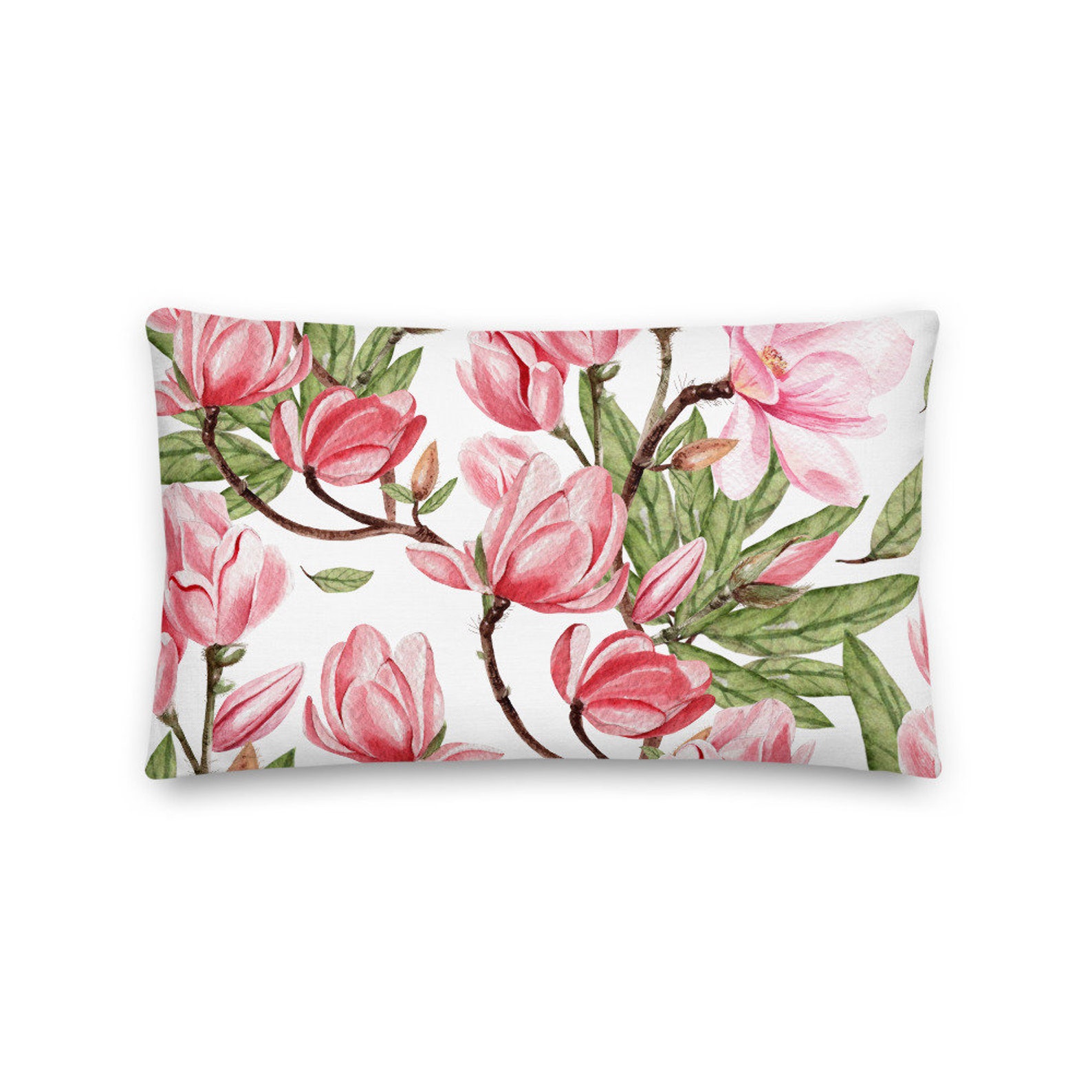 Beautiful Magnolias Floral Pattern Decorative Pillow / Home Decor ...