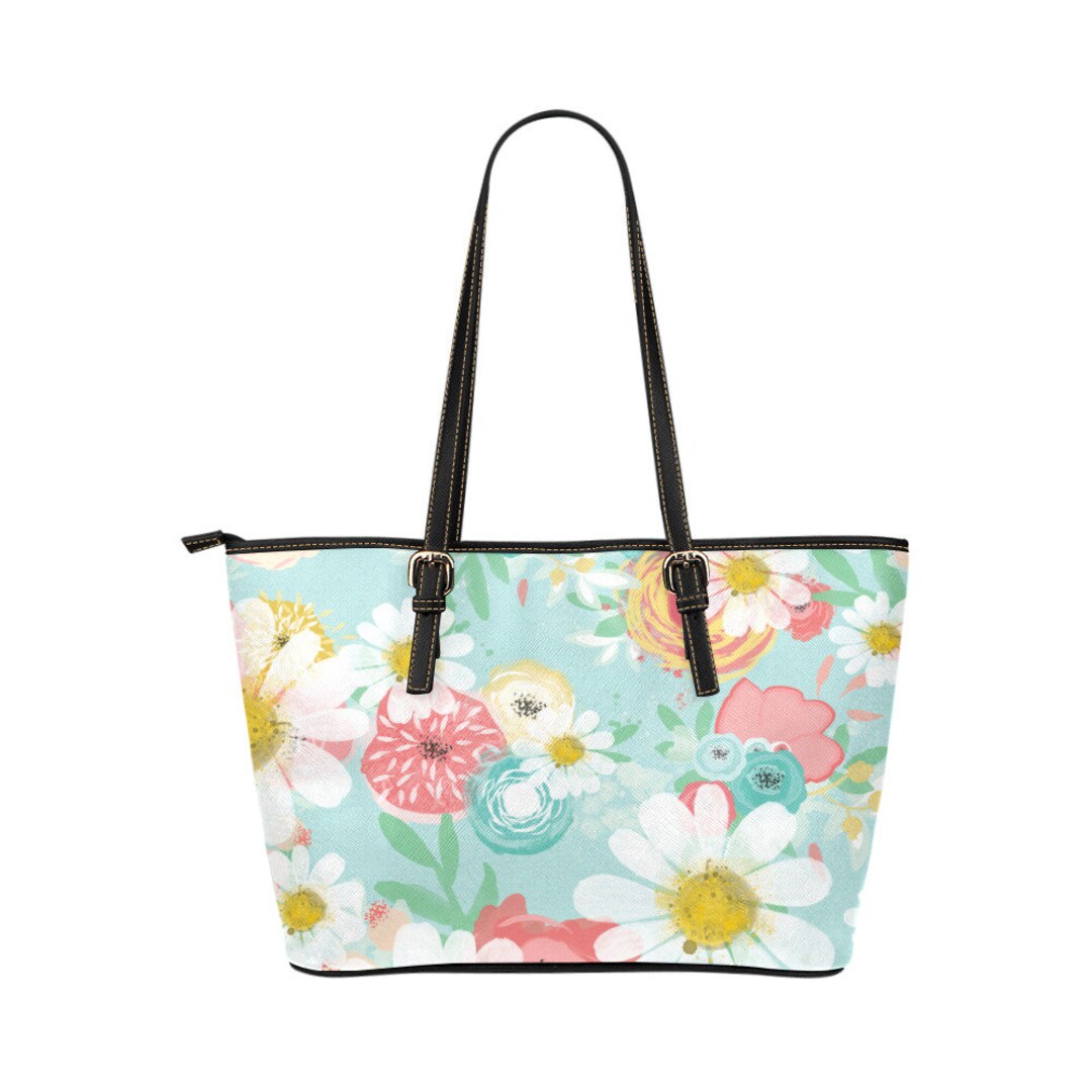 Leather Tote Bag, Summer Daisies, Daisy Flowers, Shoulder Bag, Work Bag ...
