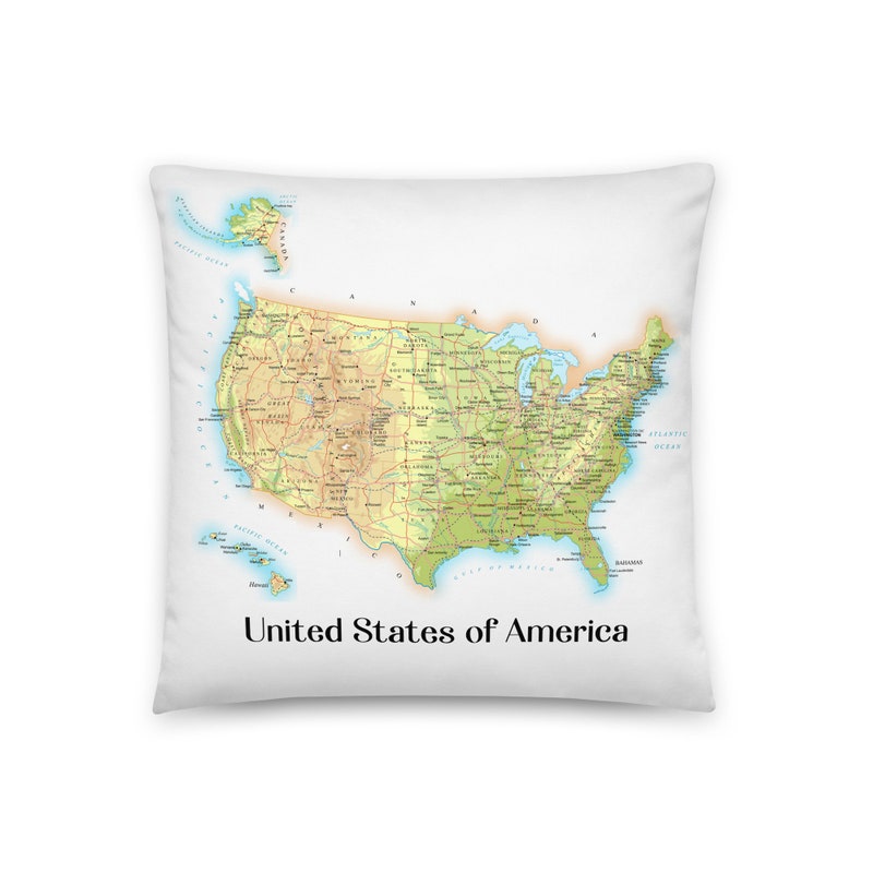 Us Map Pillow - Etsy