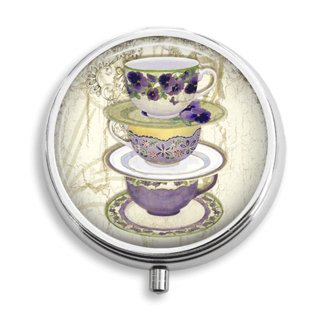 Pill Box Pill Case Tea Cup Stack Pill Holder Pill Container Trinket Box ...